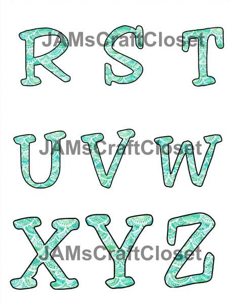ALPHABET SET Digital Graphic Design Typography Clipart SVG-PNG Sublima ...