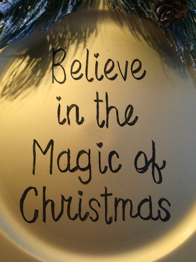 Dollar Tree Plastic Gold CHARGER PLATE Christmas Holiday Wall Art BELI ...