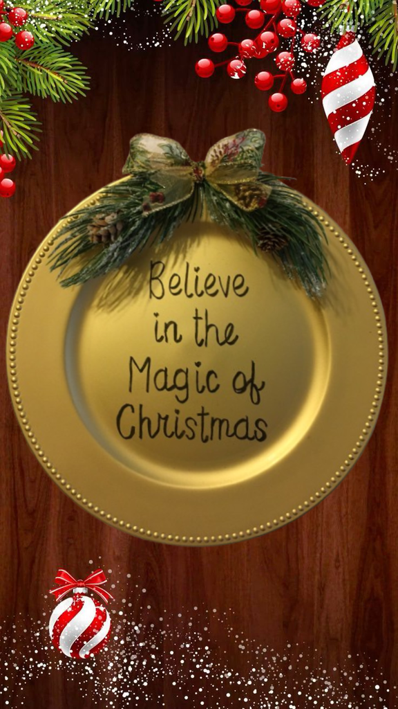 Dollar Tree Plastic Gold CHARGER PLATE Christmas Holiday Wall Art BELI ...