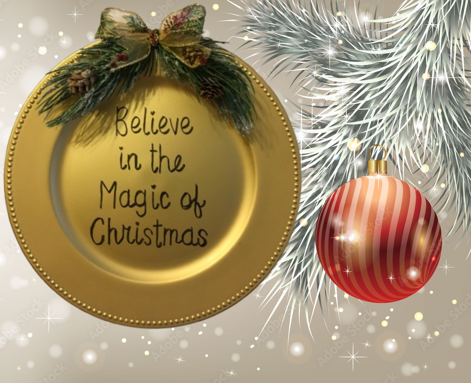 Dollar Tree Plastic Gold CHARGER PLATE Christmas Holiday Wall Art BELI ...