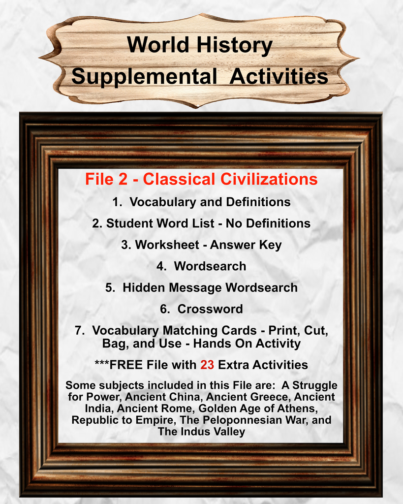 World History 2 CLASSICAL CIVILIZATION Teacher Resource Supplemental V ...