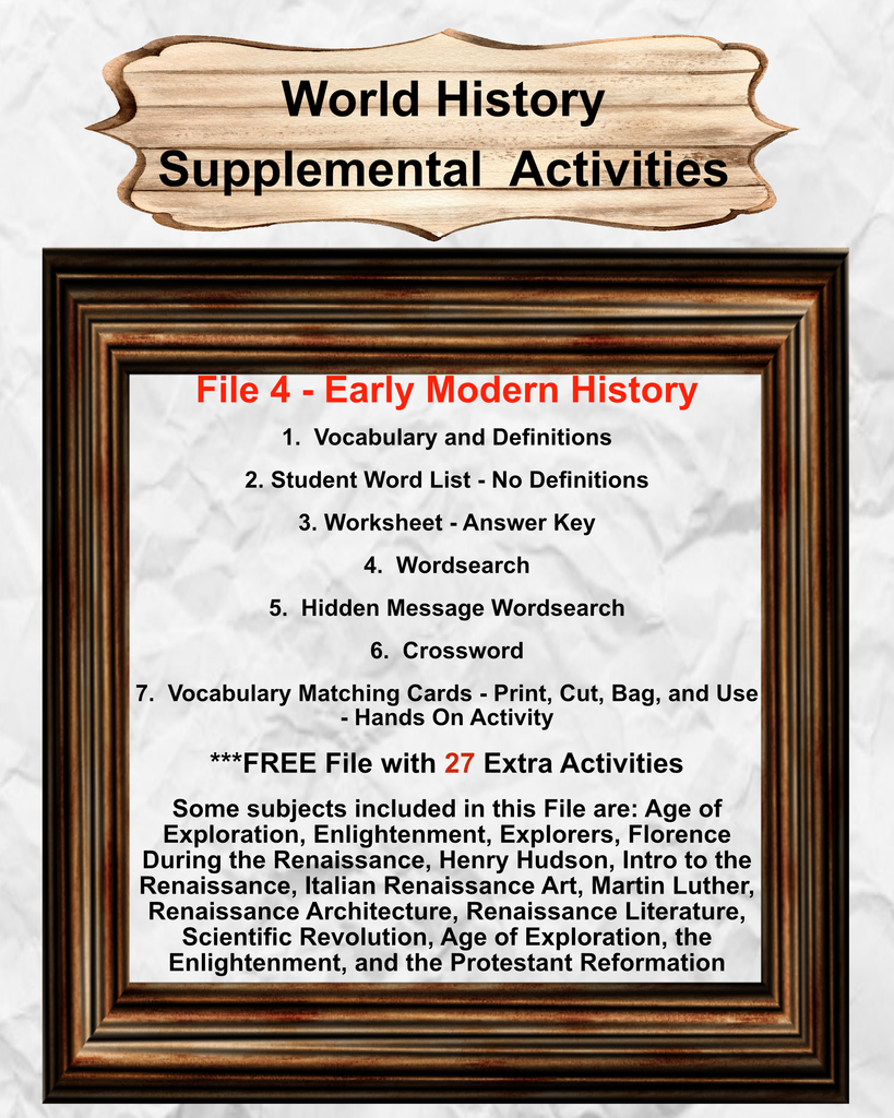 World History 4 EARLY MODERN HISTORY Teacher Resource Supplemental Voc ...