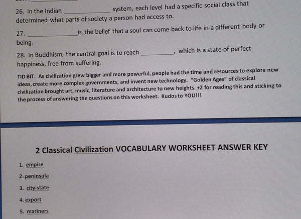 World History 2 CLASSICAL CIVILIZATION Teacher Resource Supplemental V ...