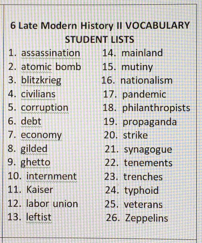 World History 6 LATE MODERN HISTORY 2 Teacher Resource Supplemental Vo ...