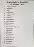 Science FROM CELLS TO ORGANISMS Teacher Resource Supplemental Vocabula ...