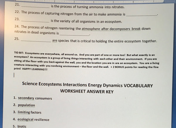 Science ECOSYSTEMS -INTERACTIONS-ENERGY-DYNAMICS Teacher Resource Supp ...