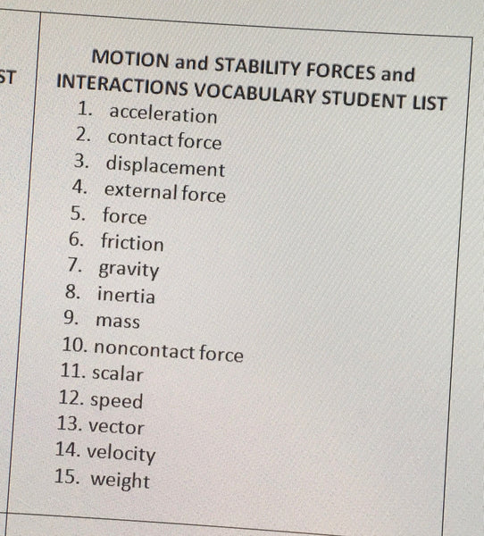 Science MOTION and STABILITY FORCES and INTERACTIONS Teacher Resource ...