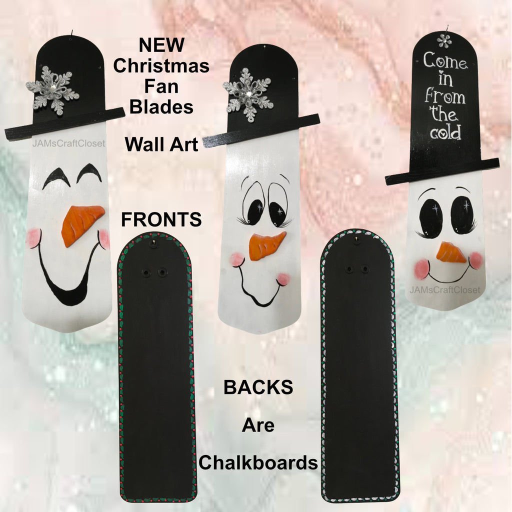 FAN BLADE Wall Art Chalkboard SNOWMAN 2 Upcycled Repurposed Ceiling Fa ...