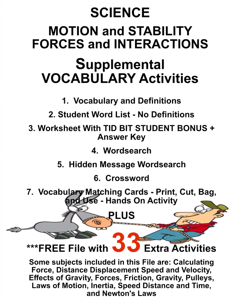 Science MOTION and STABILITY FORCES and INTERACTIONS Teacher Resource ...