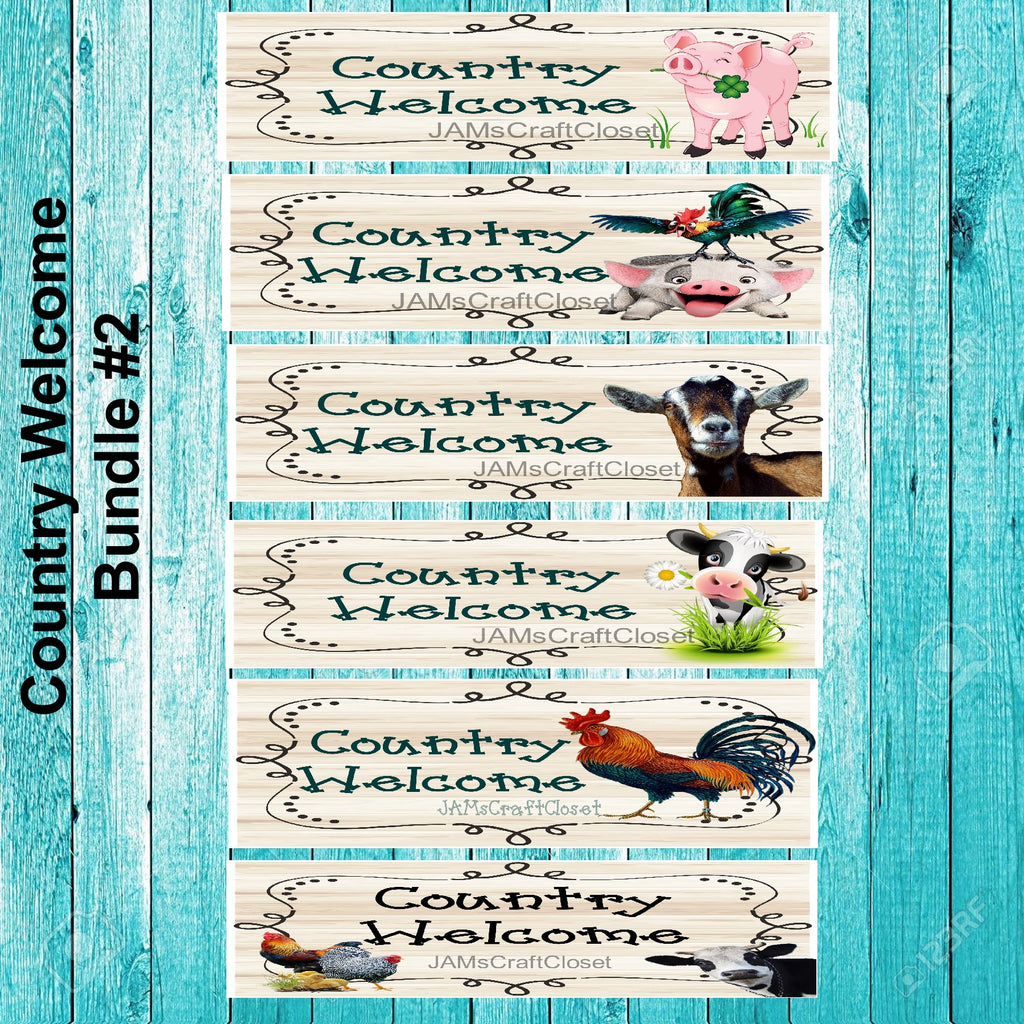 BUNDLE COUNTRY WELCOME 2 Graphic Design Downloads SVG PNG JPEG Files S ...