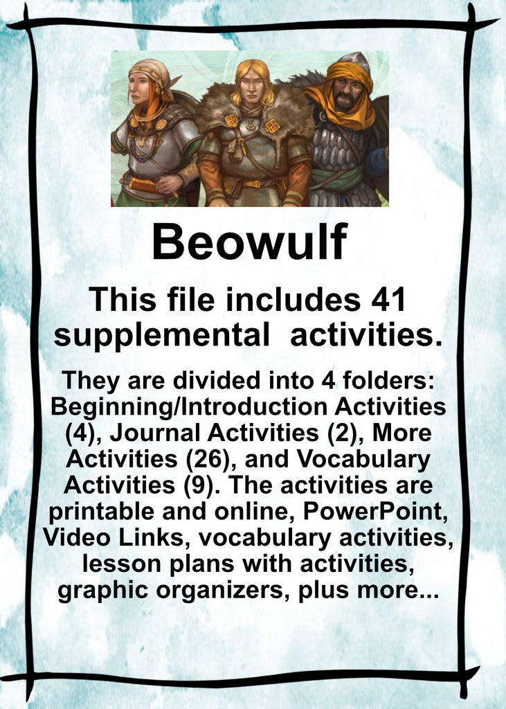 BEOWULF Teacher Supplemental Resources Lesson Plans Activities Vocabul ...