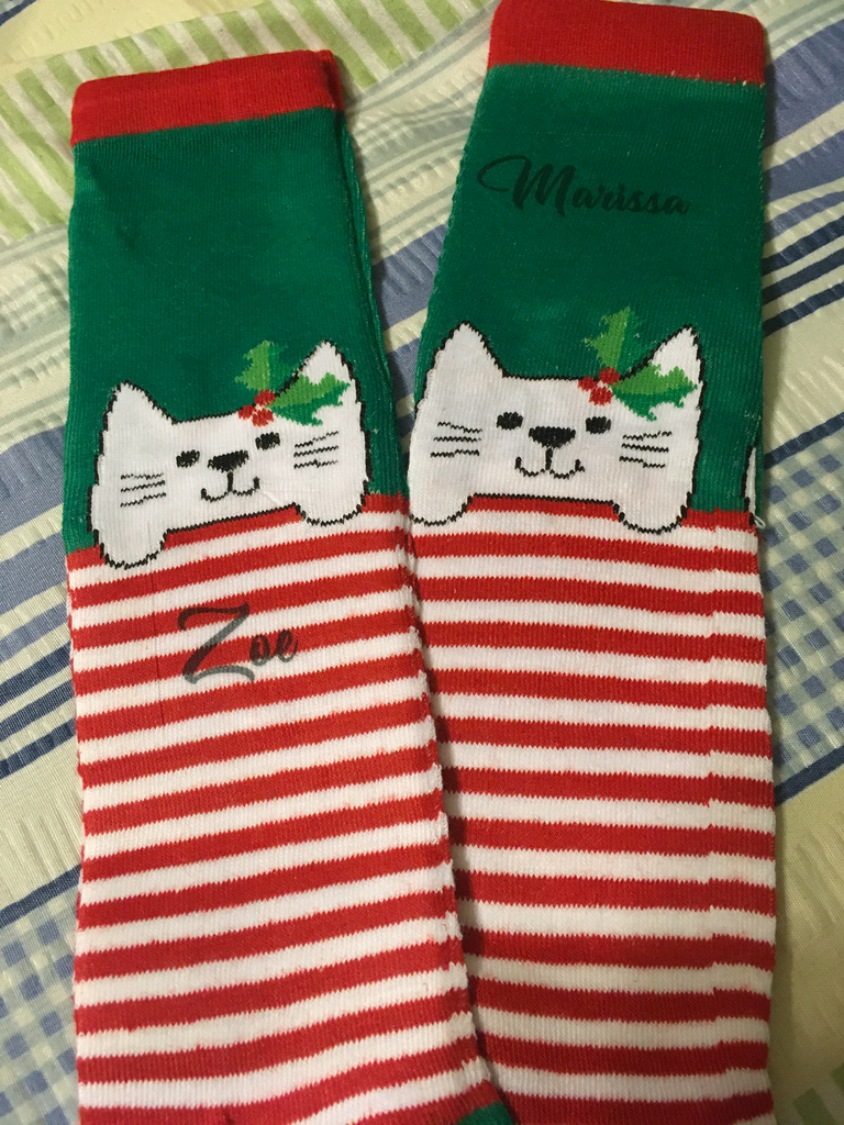 SOCKS Personalized Christmas Knee Socks ONE SIZE 5-9 Holiday Ware Gift ...