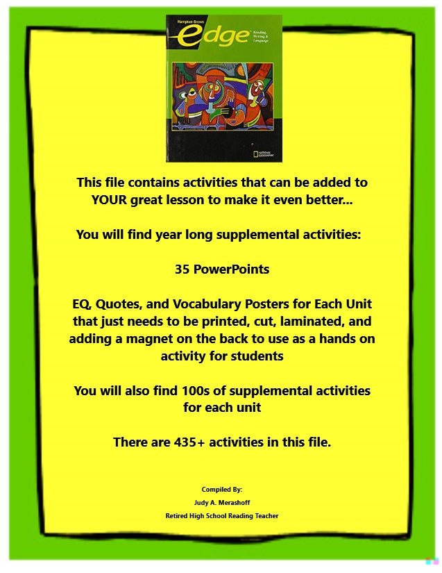 EDGE Level C Hampton Brown Teacher Supplemental Resources for Complete ...