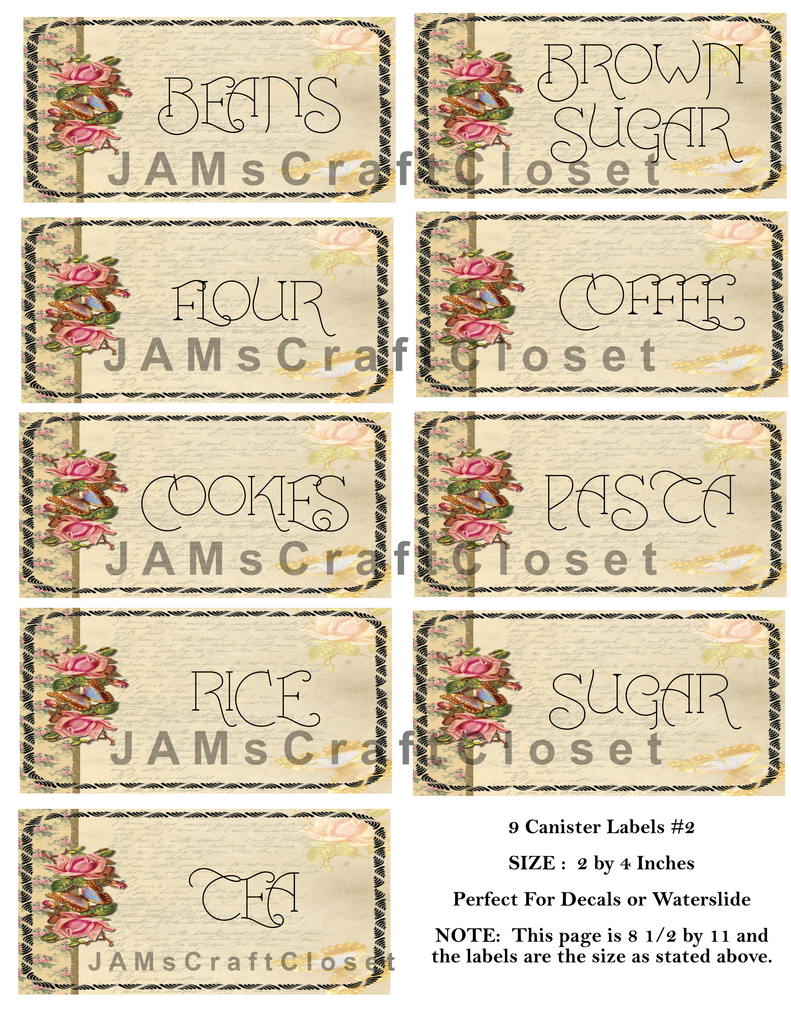 BUNDLE CANISTER LABELS 1 Digital Graphic Design Downloads PNG Kitchen ...