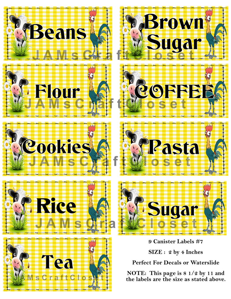 CANISTER LABELS 7 Digital Graphic Design Downloads SVG PNG JPEG Files ...