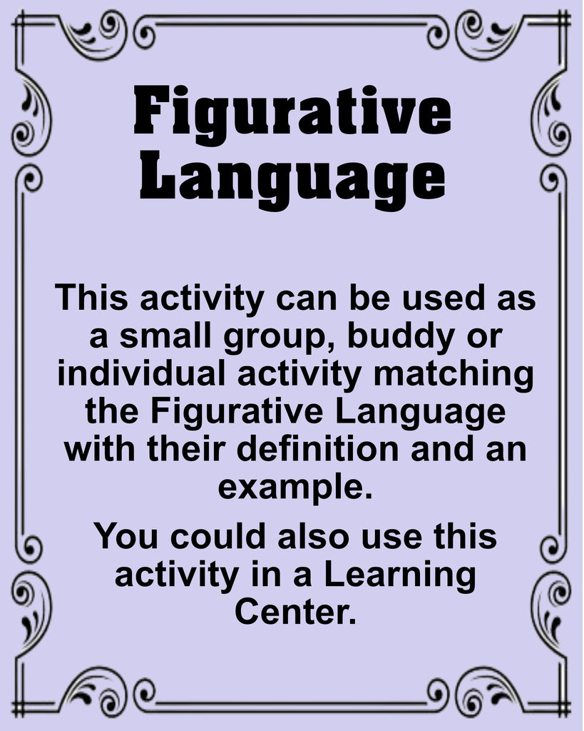 Figurative Language Definitions With Examples Matching Hands On Group ...