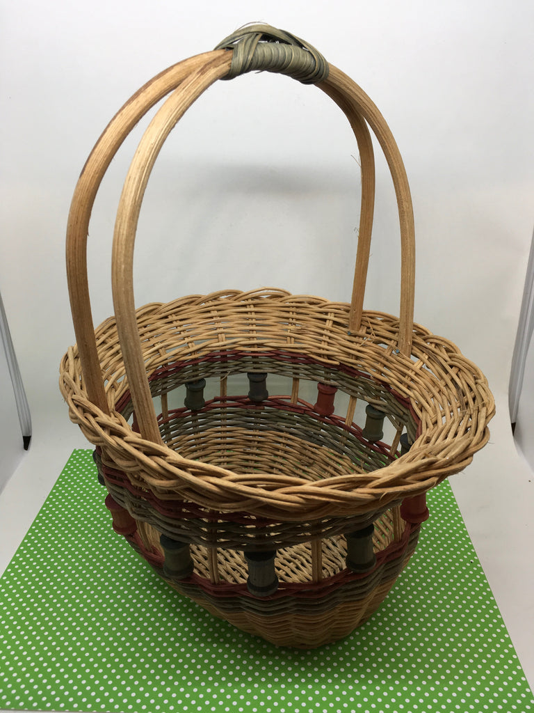 Basket Flower Girl Sewing Centerpiece Spool Unique Vintage Home Decor ...