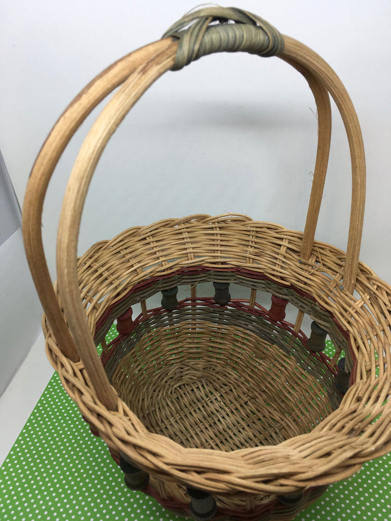 Basket Flower Girl Sewing Centerpiece Spool Unique Vintage Home Decor ...