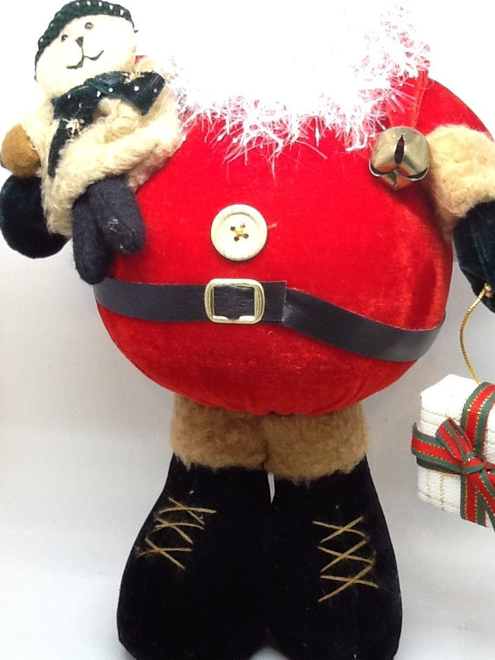 Santa Vintage Standing Red Tan Fat Belly Sparkly Beard Teady Bear and ...