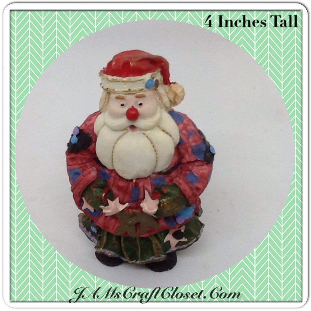 Vintage Red Nose Santa Shelf Sitter Maybe a Clown Santa With Patchwork ...