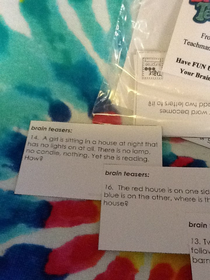 Brain Teasers 16 3x5 Cards With ANSWER KEY – JAMsCraftCloset