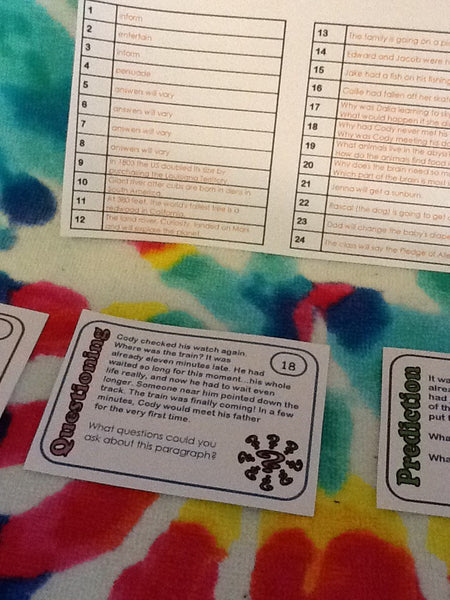 Reading Strategy 24 Task Cards With ANSWER KEY Hands On Activity Teach ...