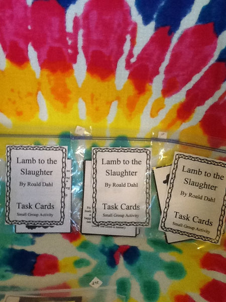 Lamb to the Slaughter Task Cards Set of 6 Cards Small Group Learning C ...
