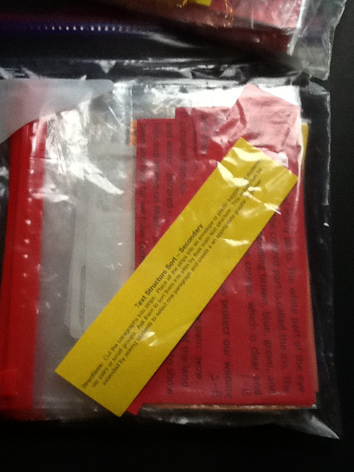 Text Structure Sort Cards Secondary Students Learning Center Graphic O ...