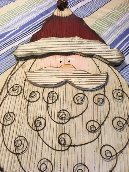 Santa Face Large Primitive Vintage Wooden Christmas Decor Holiday Deco ...