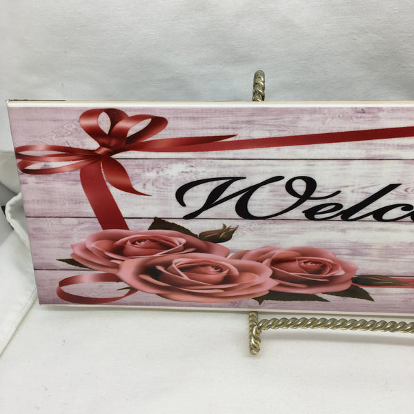 WELCOME 3 Ceramic Tile Porch Guest Room Sign Wall Art Gift Idea Home D ...