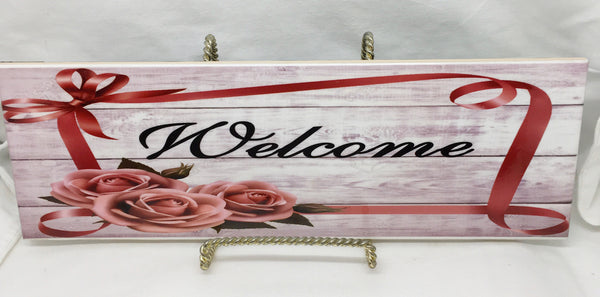 WELCOME 3 Ceramic Tile Porch Guest Room Sign Wall Art Gift Idea Home D ...