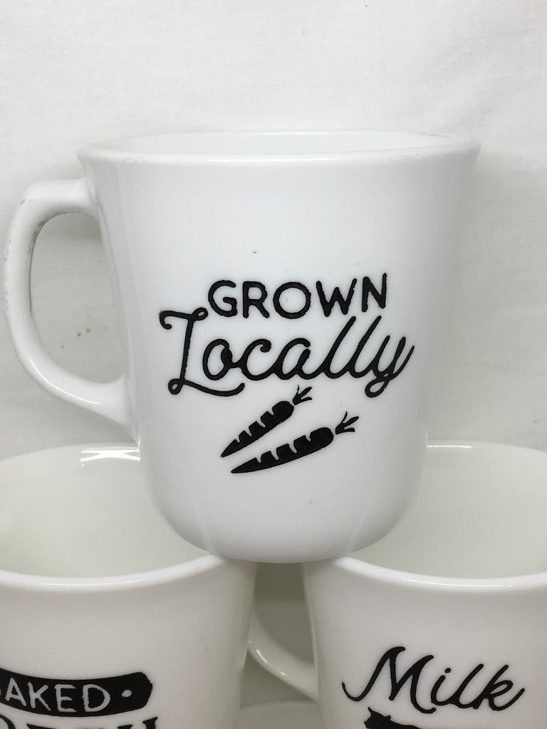 Farmhouse Country Kitchen Decor Mug Cup Coffee Hand Painted Barware Gi ...