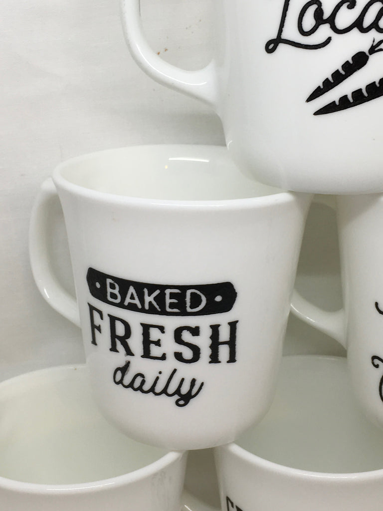 Farmhouse Country Kitchen Decor Mug Cup Coffee Hand Painted Barware Gi ...