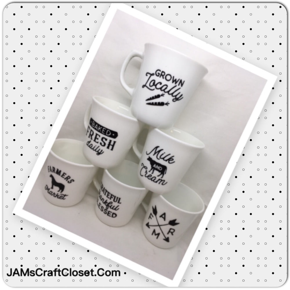 Farmhouse Country Kitchen Decor Mug Cup Coffee Hand Painted Barware Gi ...