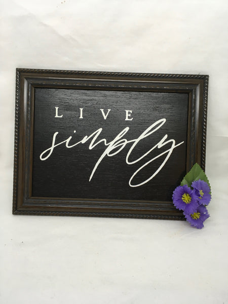 LIVE SIMPLY Framed Wall Art Handmade Hand Painted Home Decor Gift Idea ...