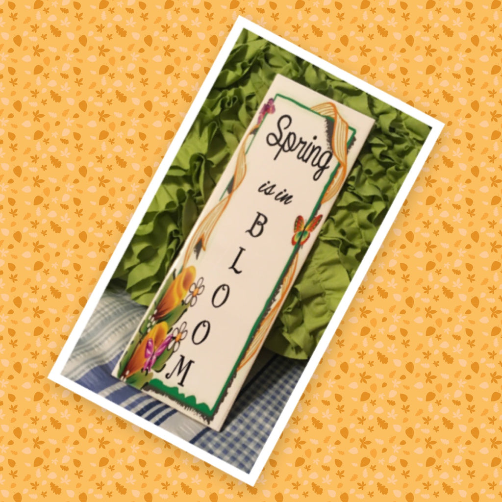SPRING IS IN BLOOM Ceramic Tile Sign Wall Art Gift Idea Home Decor Pos ...