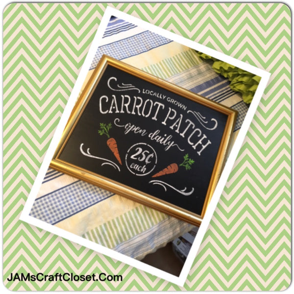 CARROT PATCH Vintage Distressed Gold Framed Black Background Wall Art ...