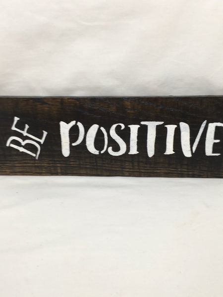 BE POSITIVE Wooden Sign Positive Words Handmade Hand Painted Gift Idea ...