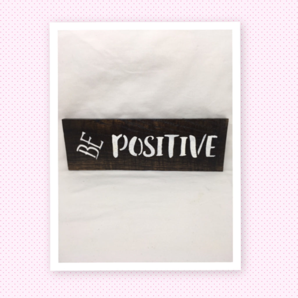 BE POSITIVE Wooden Sign Positive Words Handmade Hand Painted Gift Idea ...