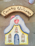 Country Welcome Welcome Friends Wall Art Handmade Hand Painted Wooden ...