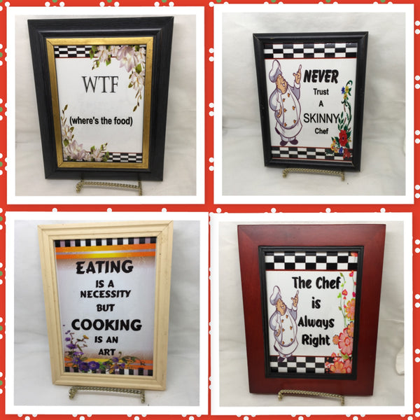 THE CHEF IS ALWAYS RIGHT Vintage Wood Frame Sublimation on Metal Posit ...