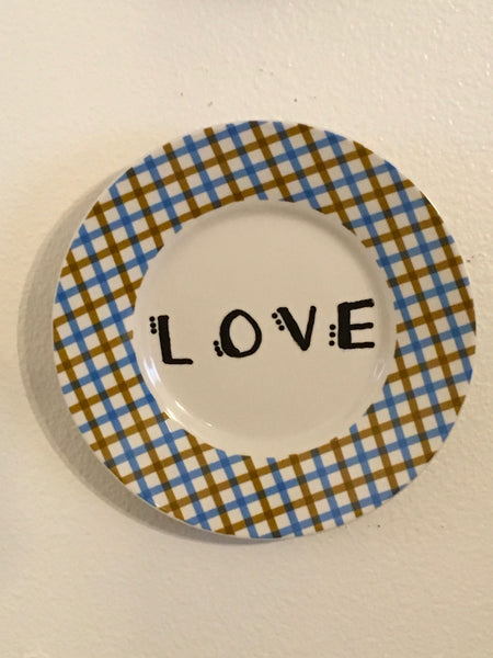 Plate Hand Painted Upcycled Repurposed Positive Saying LOVE Plate Home ...