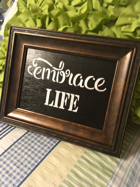 EMBRACE LIFE Vintage Wood Frame Positive Saying Wall Art Home Decor Gi ...