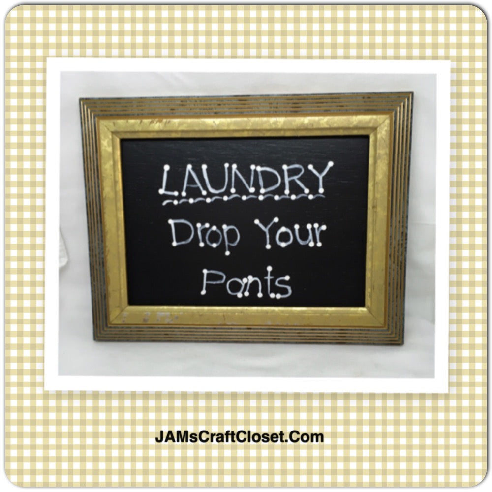 LAUNDRY DROP YOUR PANTS Vintage Wood Frame Laundry Sign Positive Sayin ...