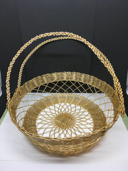 Basket Wire Vintage Round Gold Kitchen Decor Home Decor Gift Idea Made ...