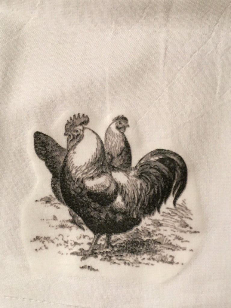 4 CHICKENS Flour Sack Decorative Tea Dish Towels Gift Kitchen Country ...
