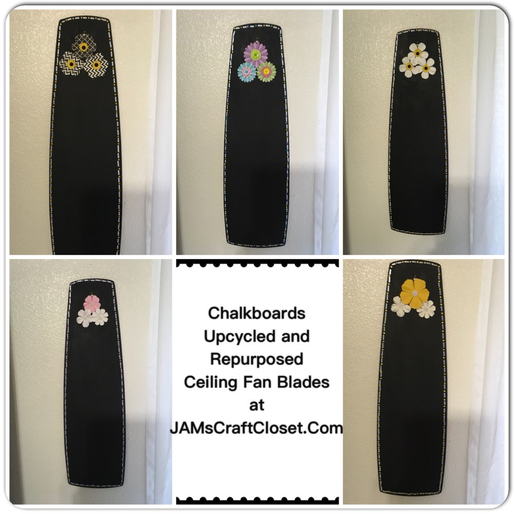 Chalkboard Pink White Upcycled Repurposed Ceiling Fan Blade Wall Art H ...