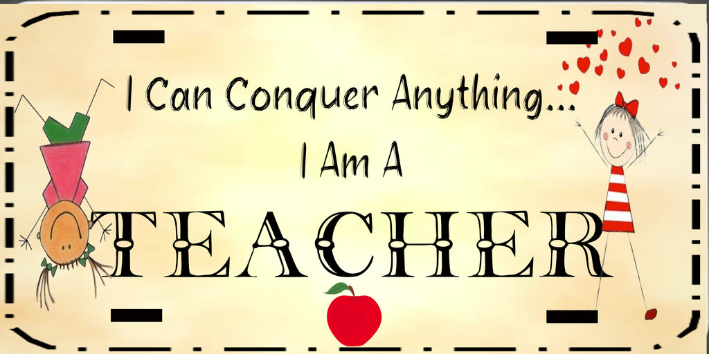 License Plate Digital Graphic Design Download I AM A TEACHER SVG-PNG-J ...
