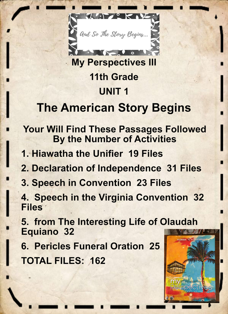 My Perspectives English 3 11th Grade UNITS 1 to 6 from SAVVAS Textbook ...