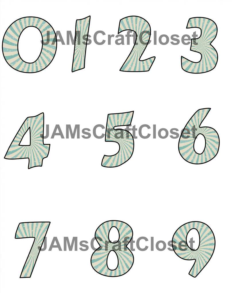 NUMBER SETS Digital Graphic Design Typography Clipart SVG-PNG Sublimat ...